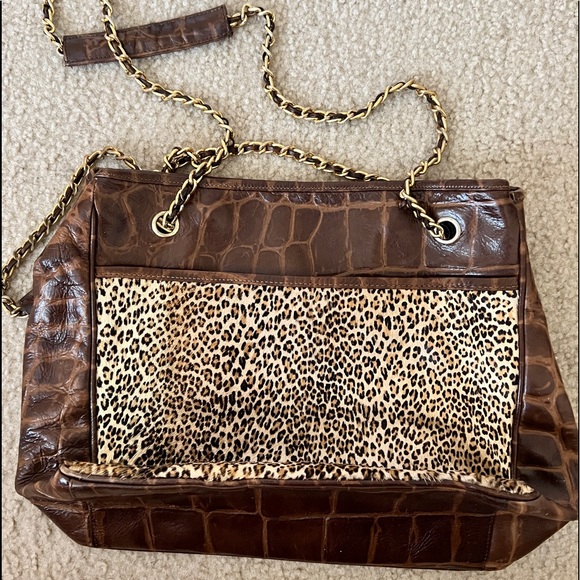 L.J. Simone | Bags | Vintage Lj Simone Leopard Print Calf Leather Bag ...